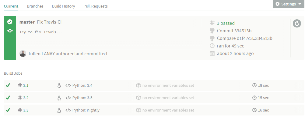 Distribuer un projet Python sur PyPI avec Travis-CI - Julien Tanay